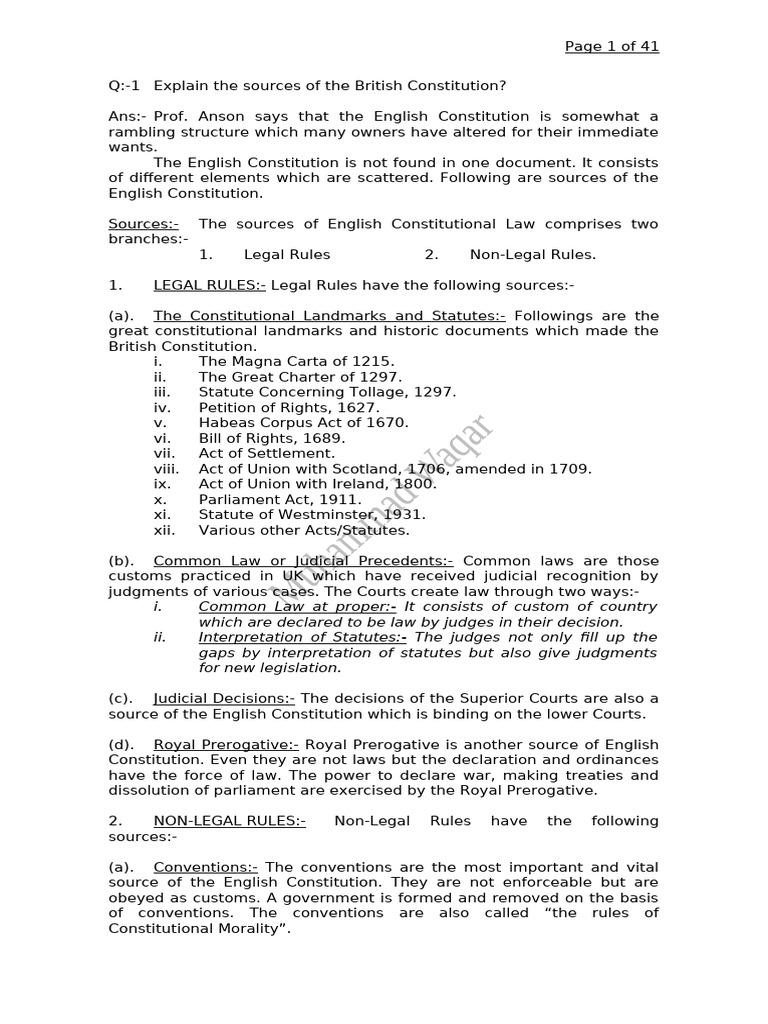 Constitution Law ?.????? Notes | PDF