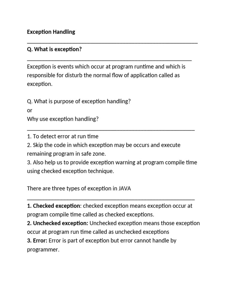 Exception Handling | PDF