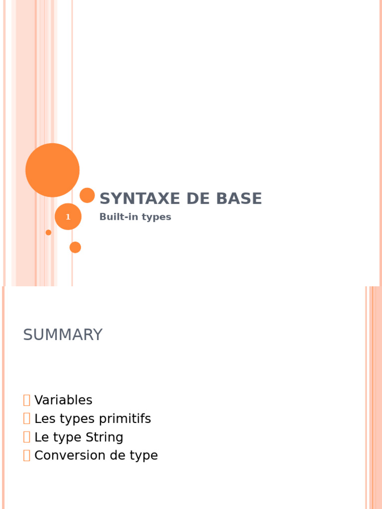 Syntaxe de Base | PDF