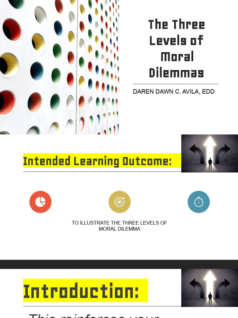 Lesson 4 - The Three Levels of Moral Dilemmas.pptx | PDF