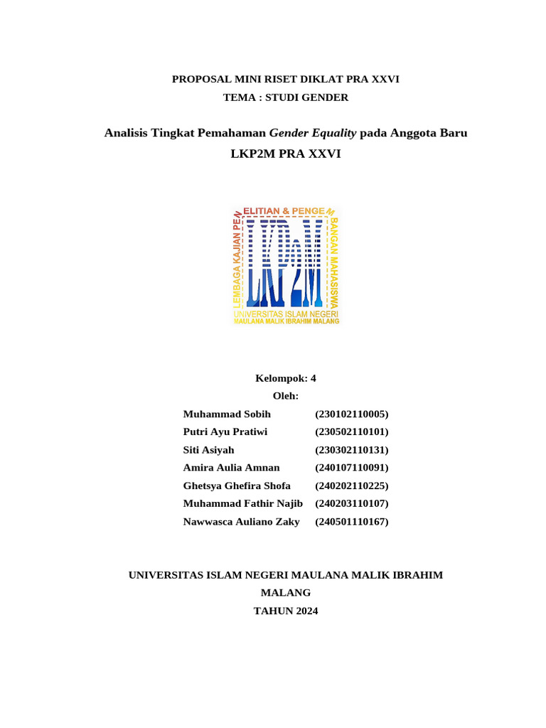 Proposal Mini Riset - KEL 4 | PDF