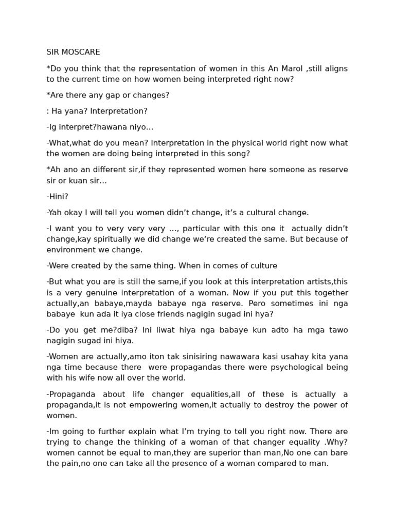 Sir Moscare - Transcribed Response | PDF