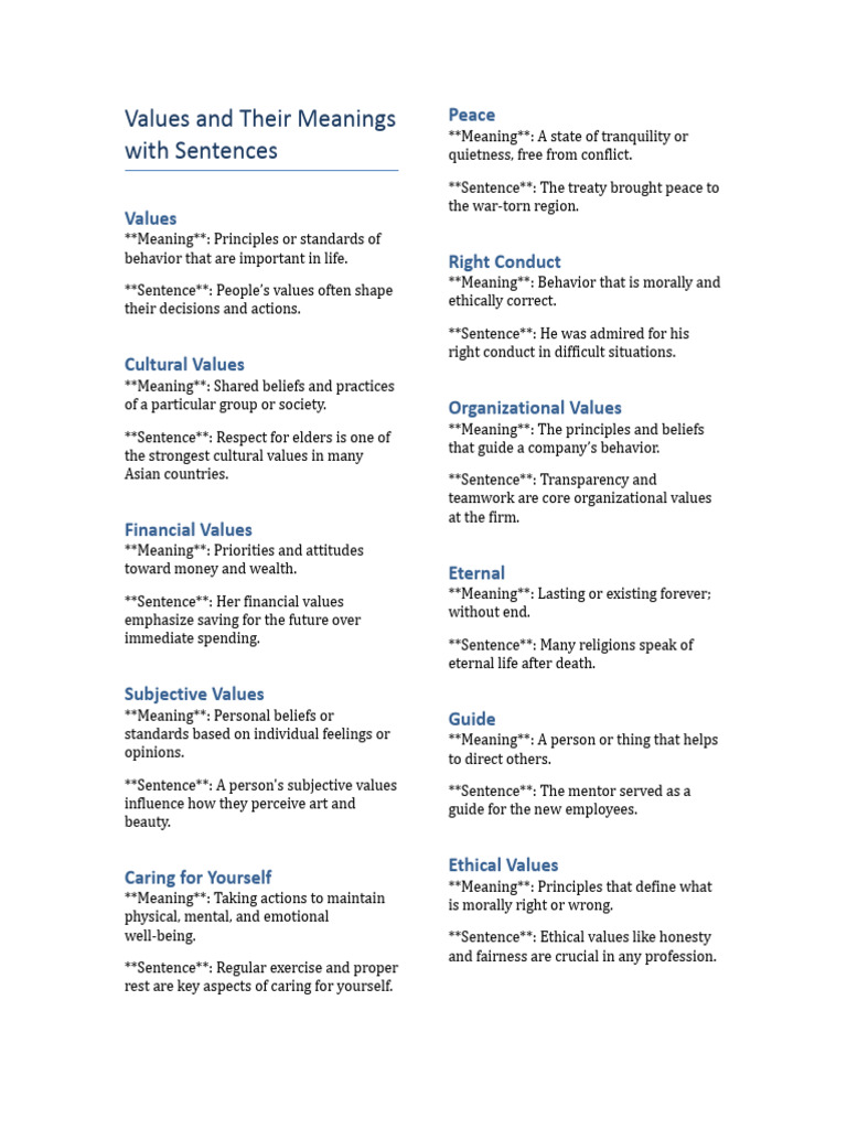 Understanding Values and Their Meanings | PDF | Morality | Empathy