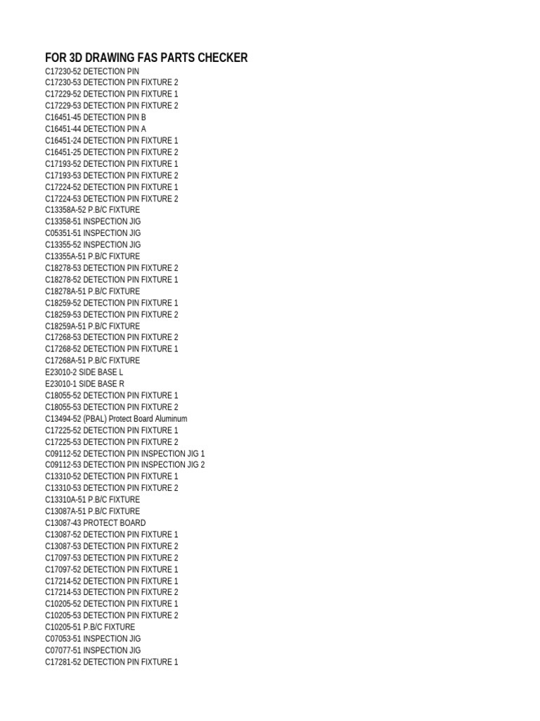 For 3d Drawing Fas Parts Checker | PDF
