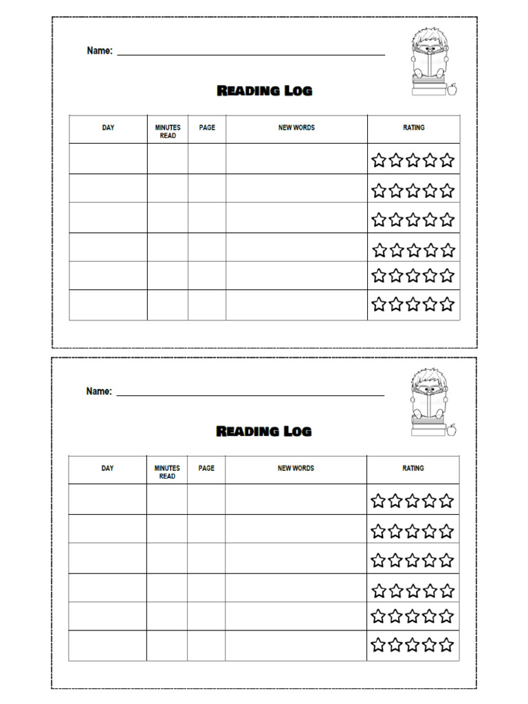 Reading Log. | PDF