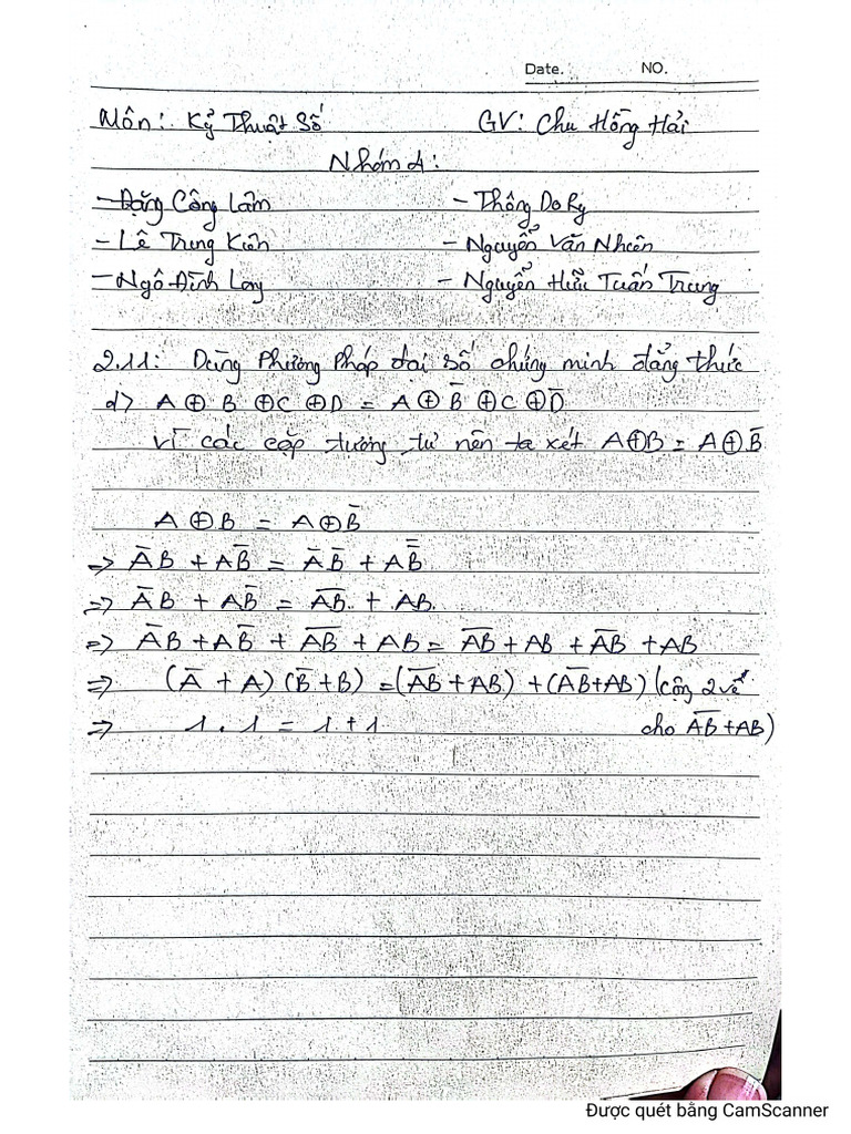 KTS - Nhóm 4 - BT Chương 2 | PDF