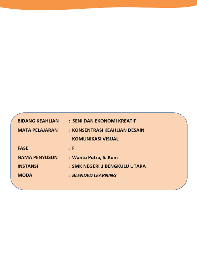Modul Ajar Program Keahlian Desain Komunikasi Visual | PDF | Karier & Perkembangan | Seni