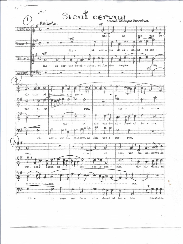 Sicut Cervus TTBB | PDF