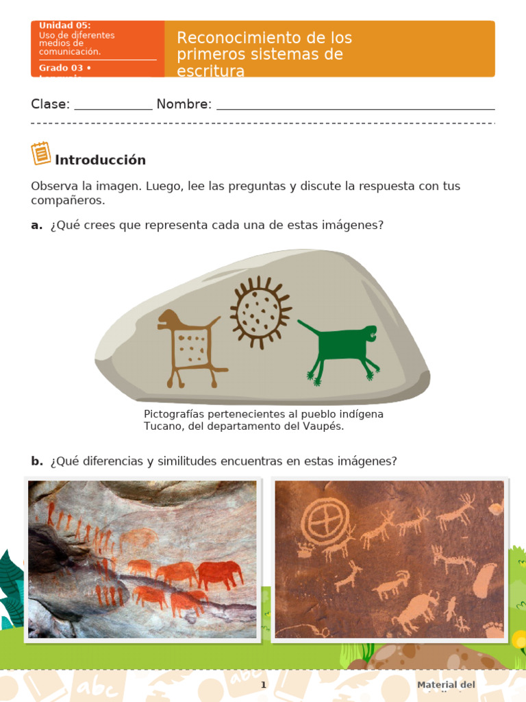 Primeras Formas de Escritura Guia | PDF