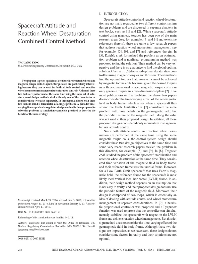 Spacecraft Attitude and Reaction Wheel Desaturatio 240505 142327 | PDF