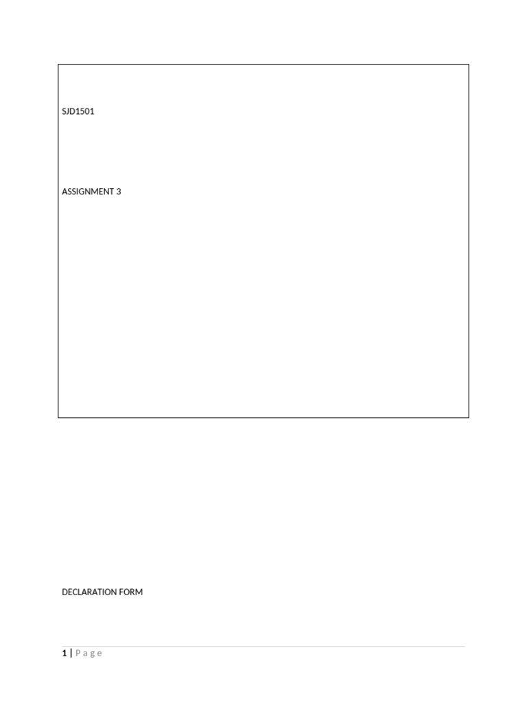 SJD1501 Assignment Declaration Form | PDF | Plagiarism | Law