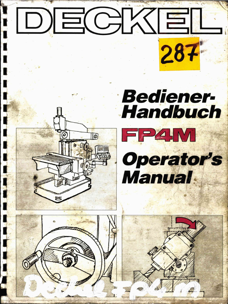 Deckel FP4M Operators Manual | PDF