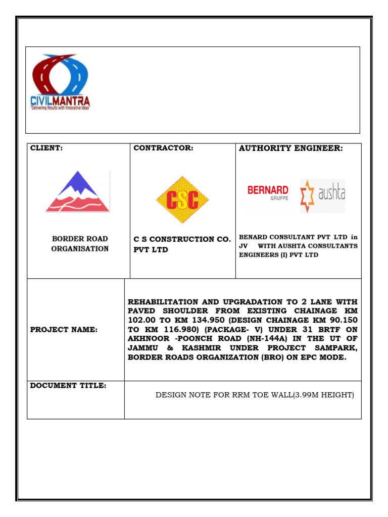 Design of RRM Toe Wall (3.99M) | PDF