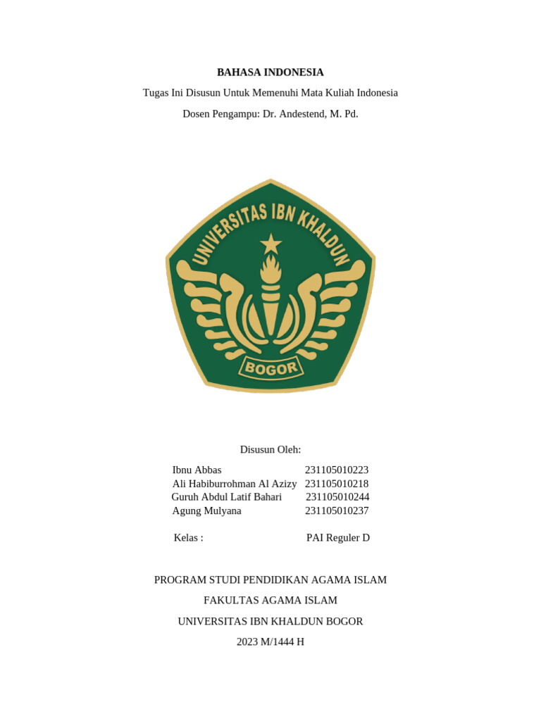 Tgs Bhs Indonesia Jurnal | PDF