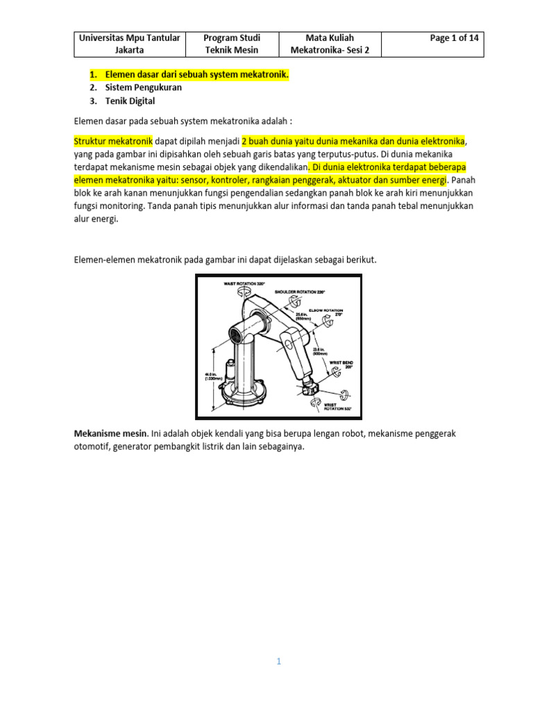 Mekatronika Sesi-2 | PDF