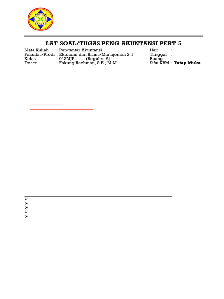 Lat.soal(Tugas) ACT Pert.5(Ver.2024) | PDF