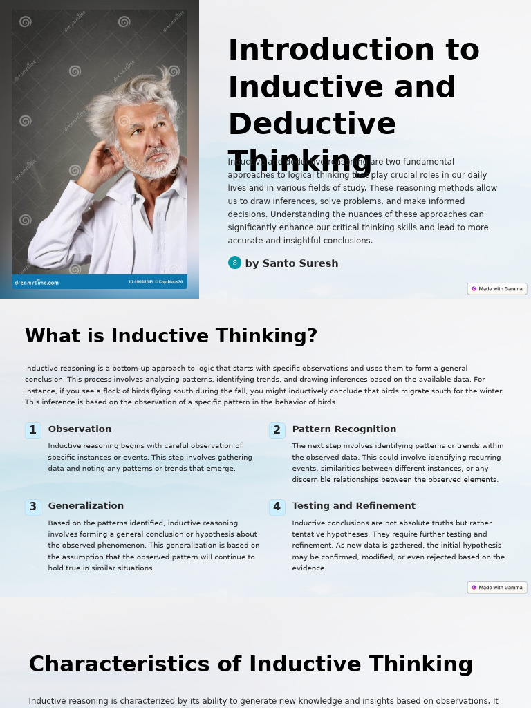 Introduction To Inductive and Deductive Thinking | PDF | Inductive ...