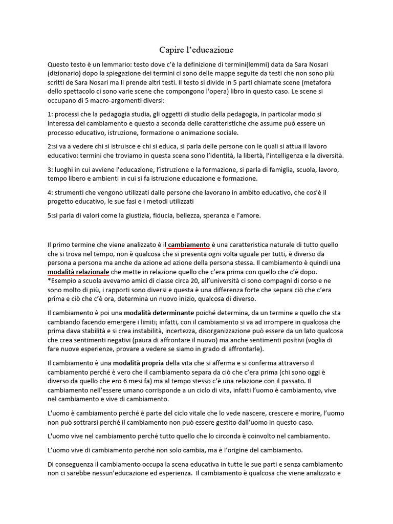 Capire L'educazione | PDF