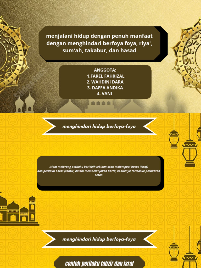 Menjalani Hidup Dengan Penuh Manfaat Dengan Menghindari Berfoya Foya, Riya' - 20240925 - 131034 ...