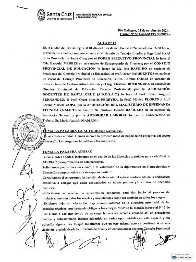 Acta 17 Educacion | PDF