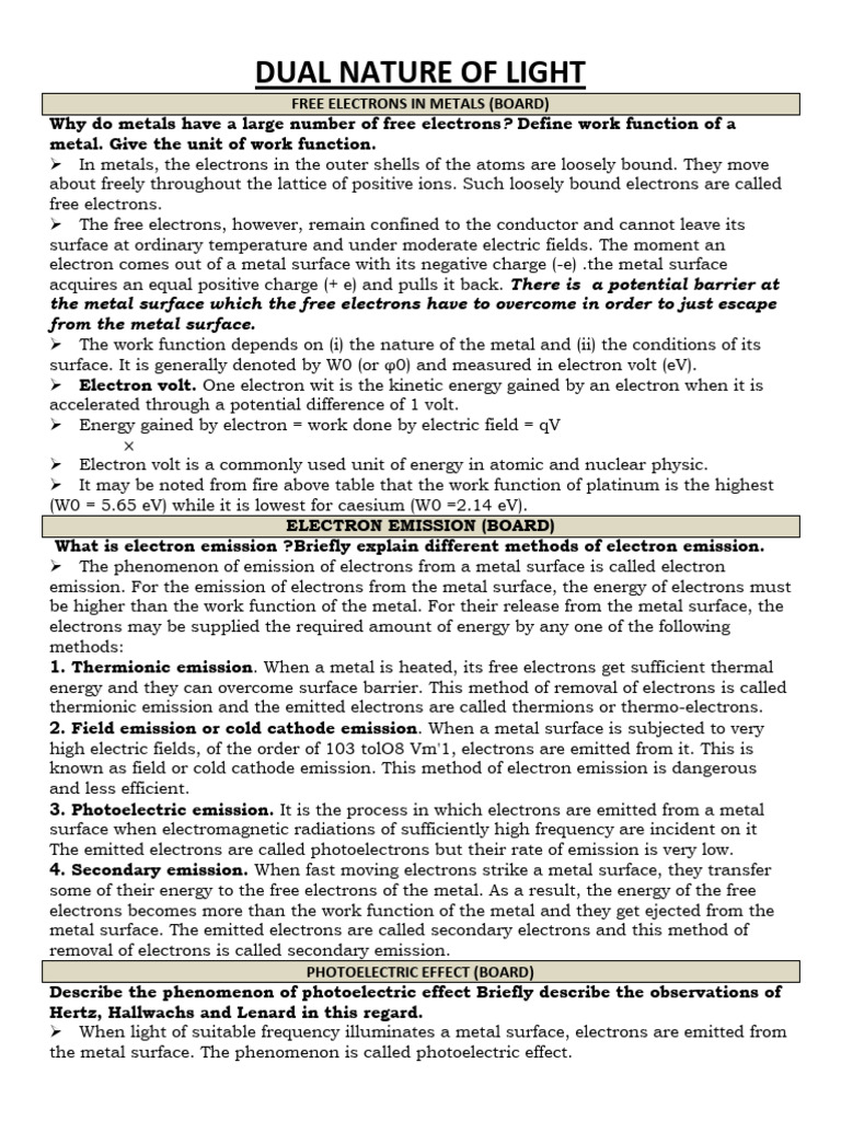 Dual Nature of Light | PDF