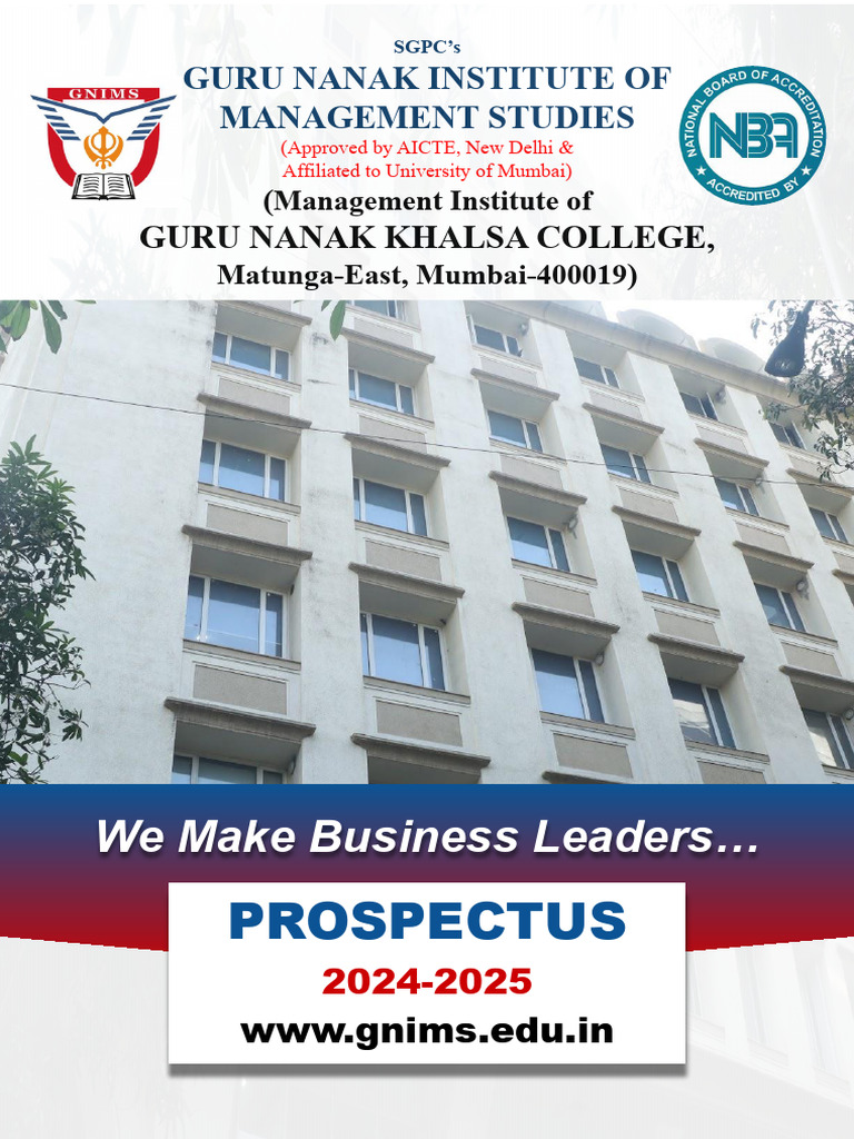 Prospectus - GNIMS (2024-2025) | PDF
