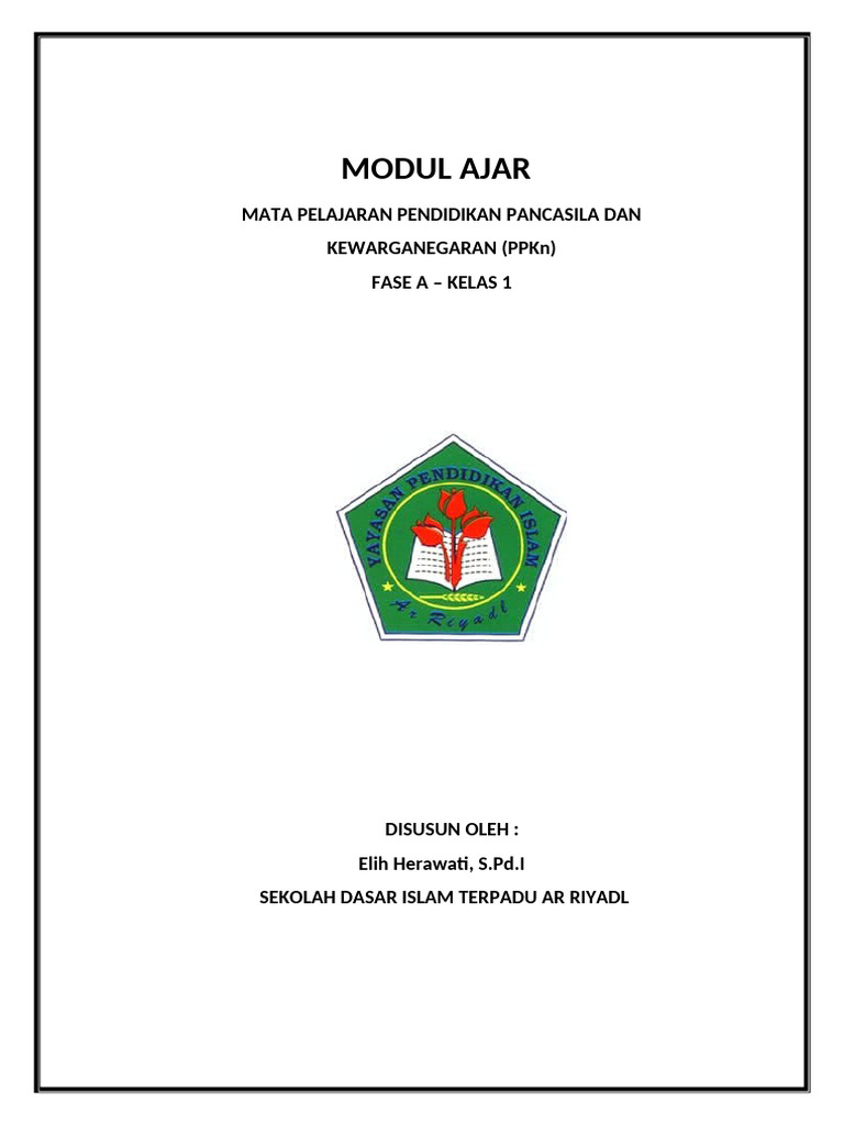 MODUL AJAR PPKN Kls 1 | PDF