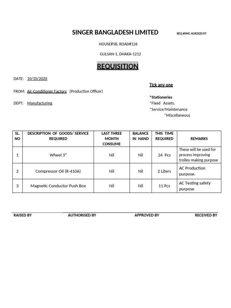 Materials REQ.2020-07 | PDF