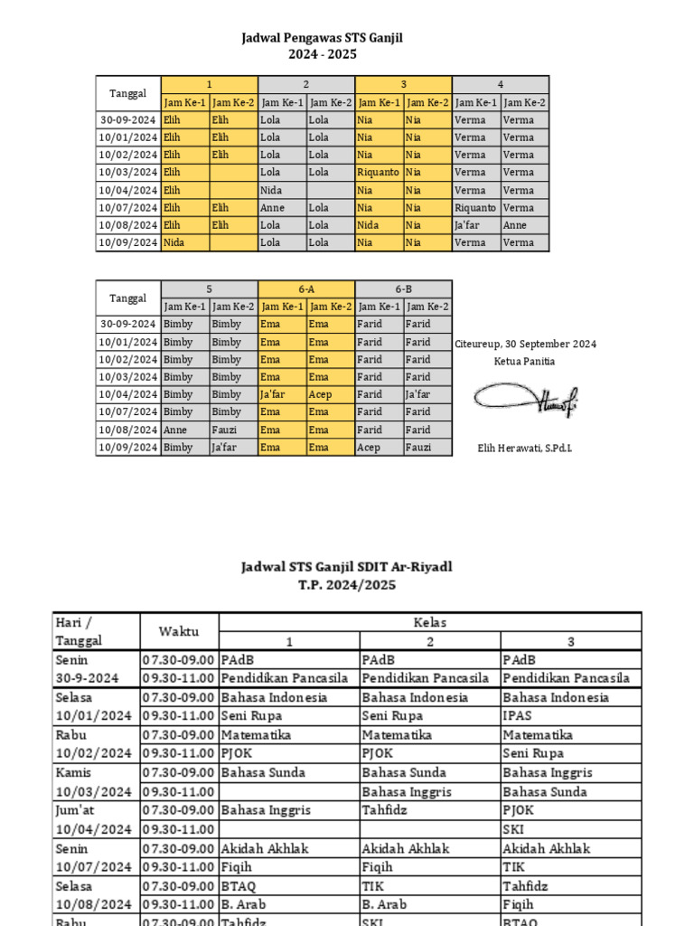 Jadwal STS 2024 | PDF