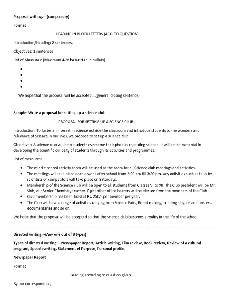 Writing skills--format with samples | PDF