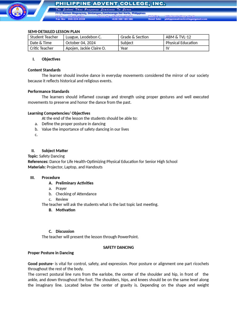Semi Detailed Lesson Plan 12 Luague 1 | PDF | Musculoskeletal System ...