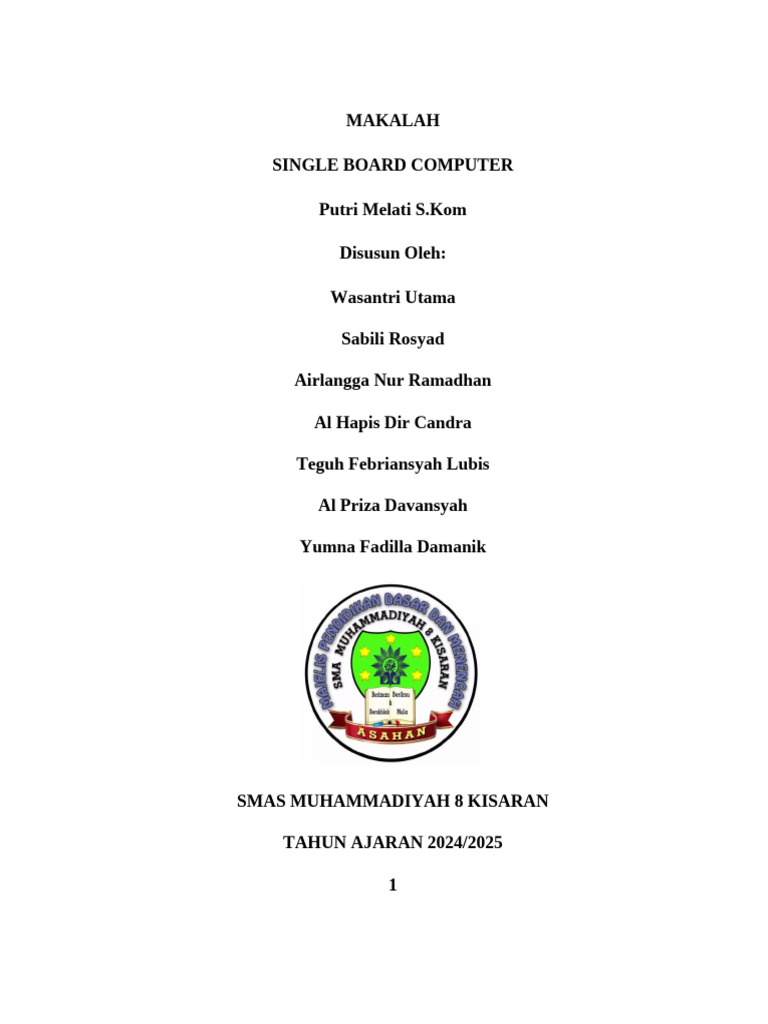 Single Board Computer Kelompok 1 Pdf