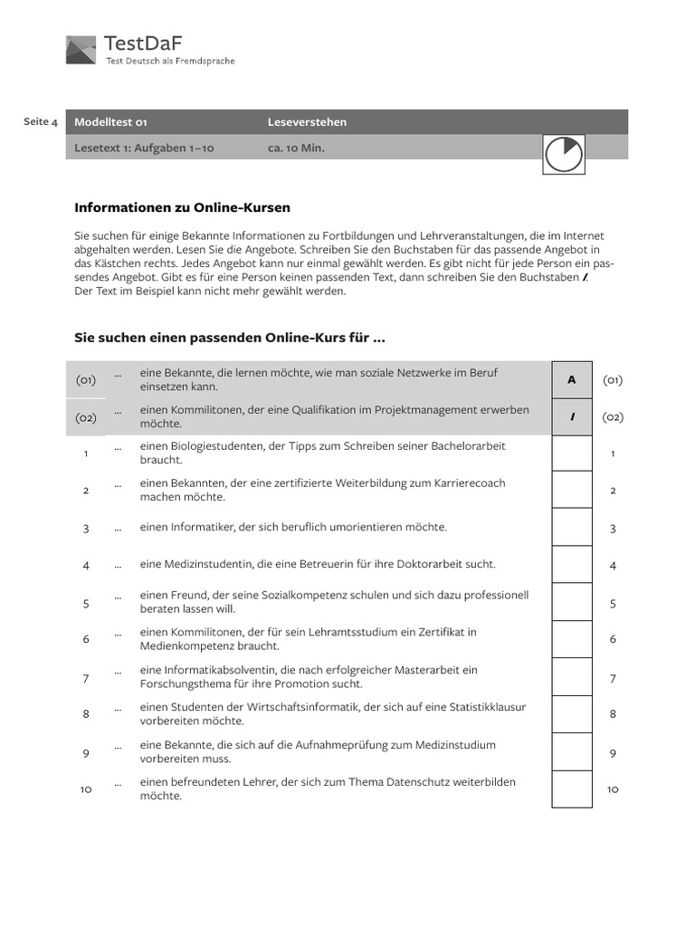Modelltest - 01 - LV - Heft 4 | PDF