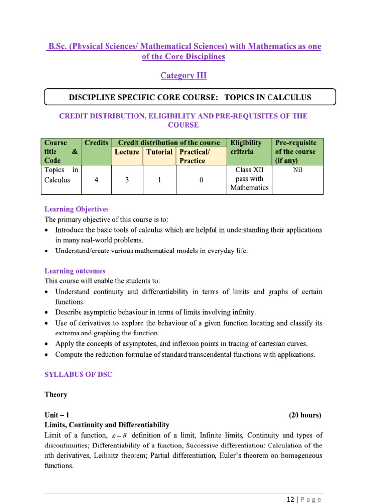 Topics in Calculus | PDF