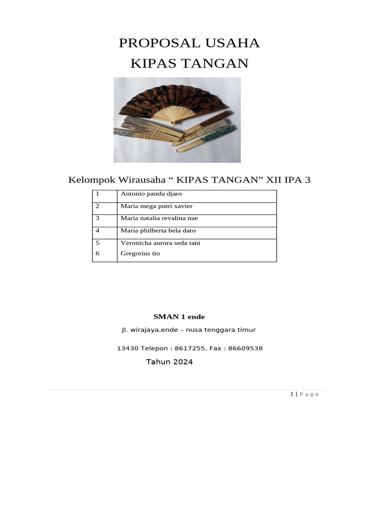 Proposal Prakarya Kelompok 6 | PDF