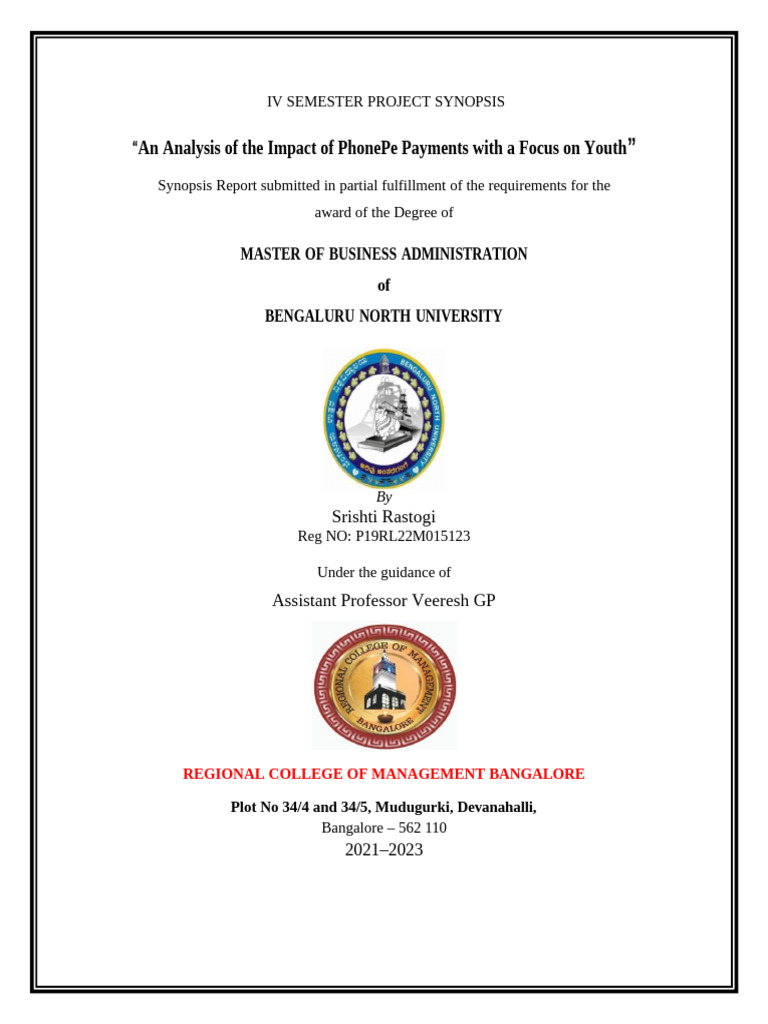 Synopsis - 4th Sem | PDF | Sampling (Statistics) | Methodology