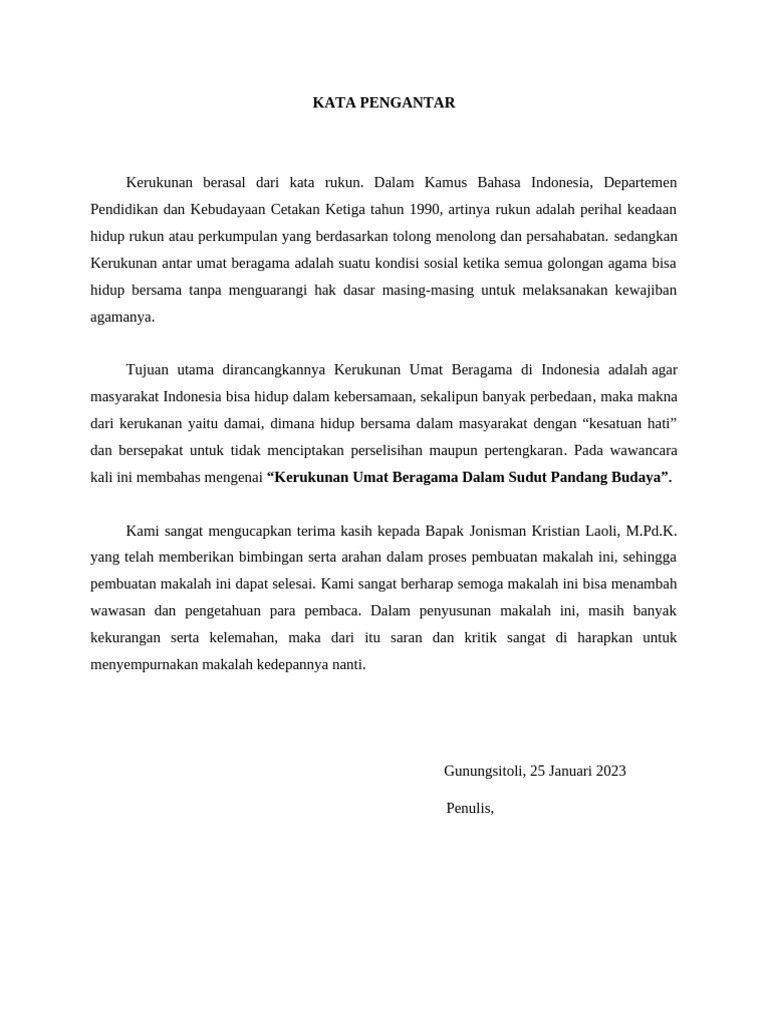 Kata Pengantar | PDF