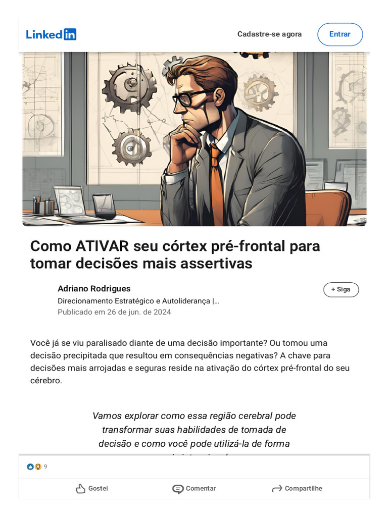 Como ATIVAR Seu Córtex Pré-Frontal para Tomar Decisões Mais Assertivas | PDF