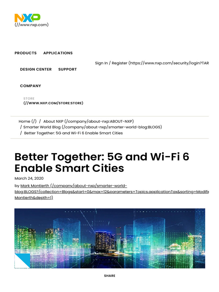 Better Together - 5G and Wi-Fi 6 Enable Smart Cities - NXP Semiconductors | PDF | Wi Fi ...
