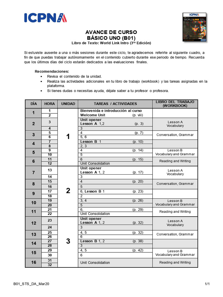 B01-Avance-de-Curso-Students | PDF