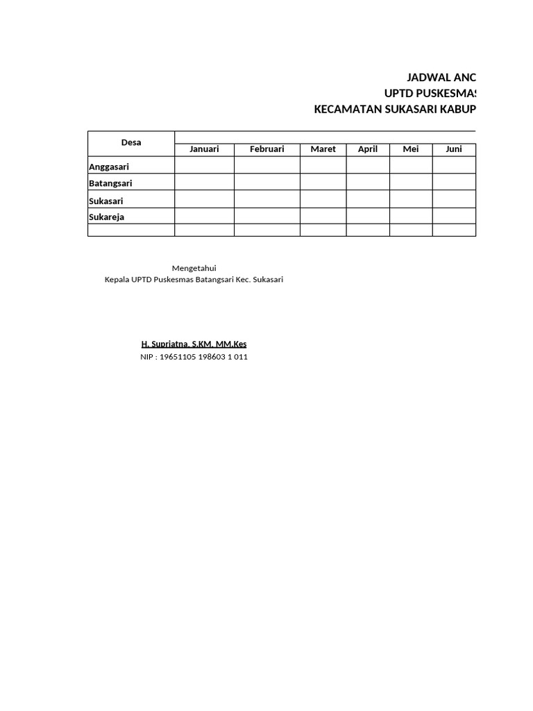 Jadwal Anc Terpadu 2024 | PDF