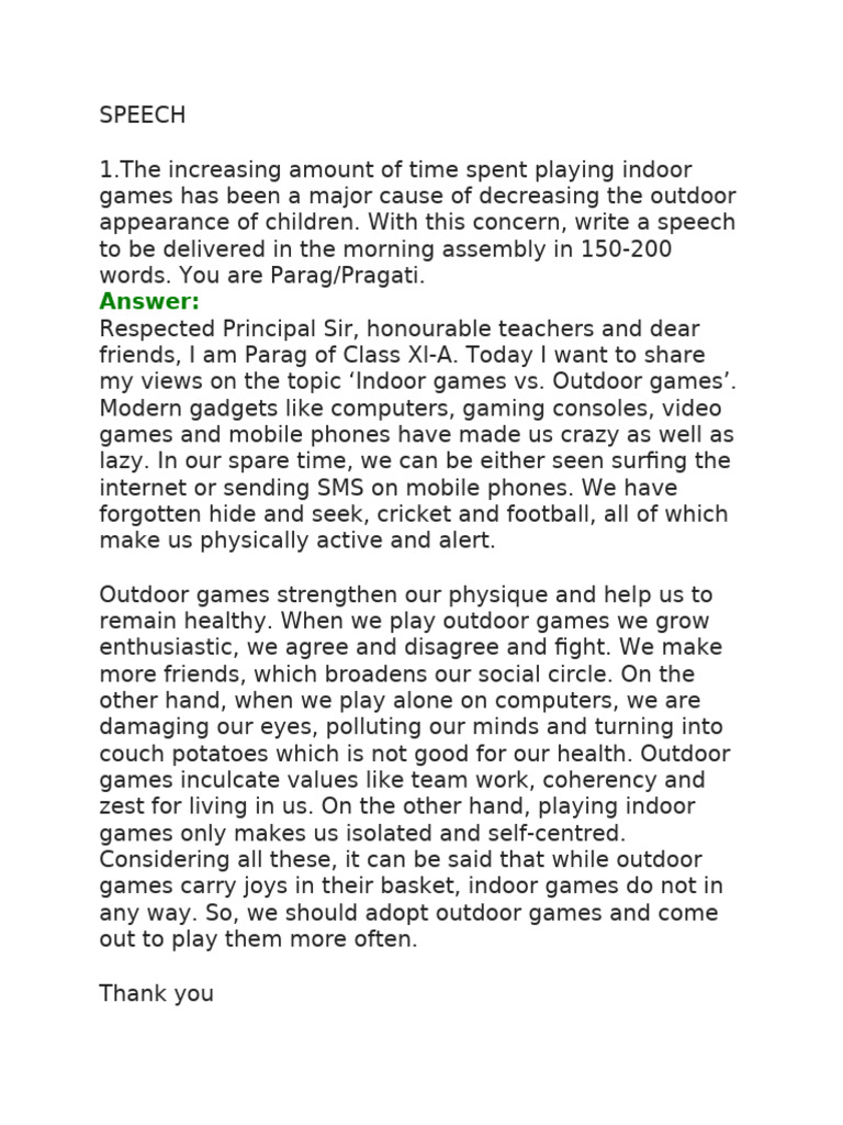 Speech Example | PDF