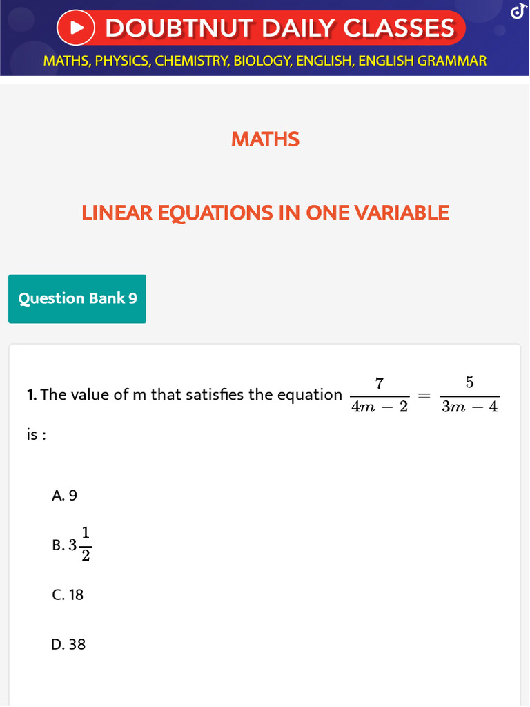 Books Doubtnut Question Bank | PDF