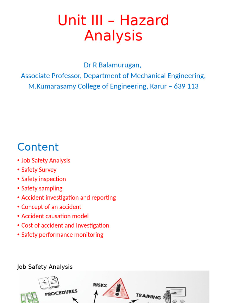 Unit III – Hazard Analysis | PDF