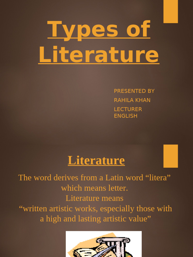 Types of Literature Explained | PDF | Narrative | Poetry