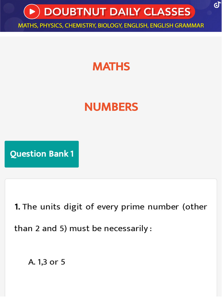 Books Doubtnut Question Bank | PDF