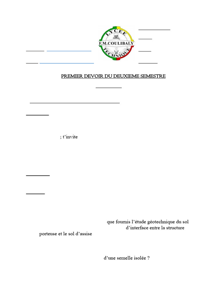 Devoir PC 1ère F4 | PDF