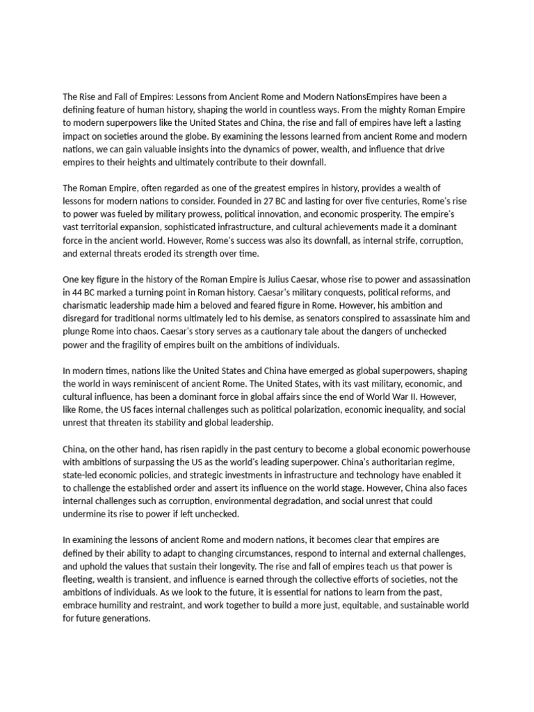 The Rise and Fall of Empires | PDF | Ancient Rome | Empire