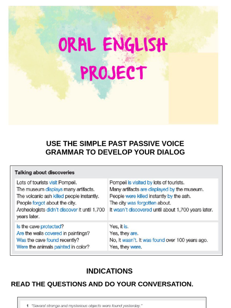 PASSIVE VOICE-ORAL PROJECT-JUNE 2024 | PDF