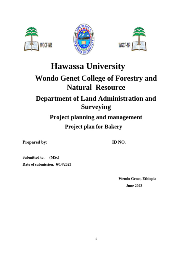 Group 1 project plan on bakery | PDF